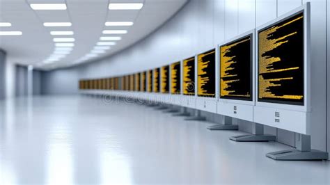 Advanced Cybersecurity Operations Center With Multiple Monitors Displaying Data Environment Is