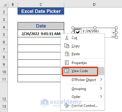 How To Insert The Excel Date Picker For An Entire Column ExcelDemy