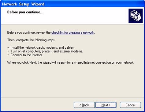 Windows XP Network Setup Wizard ModemHelp