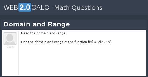 View Question Domain And Range