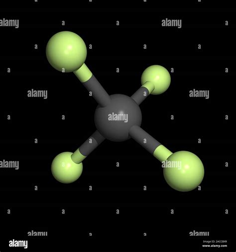 Tetrafluoromethane Molecule Computer Model This Molecule Is A Inert Gas At Room Temperature
