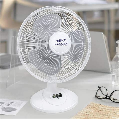 12 Oscillating Table Fan With Adjustable Tilt 3 Speed Control White 12 Oscillating Table Fan With Adjustable Tilt 3 Speed Control White
