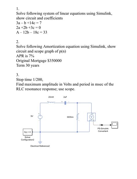 [solved] 1 solve following system of linear equations using simulink