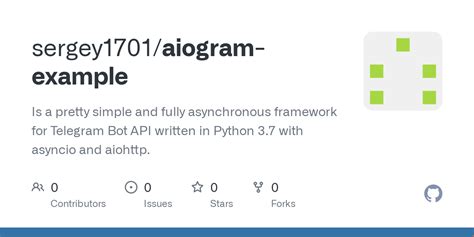 Github Sergey1701aiogram Example Is A Pretty Simple And Fully