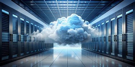 Abstract Clouds In A Server Room Visualization Of Cloud Computing Ai