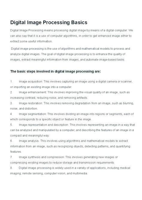 Ch 1 Dip Introduction To Digital Image Processing Concepts Studocu