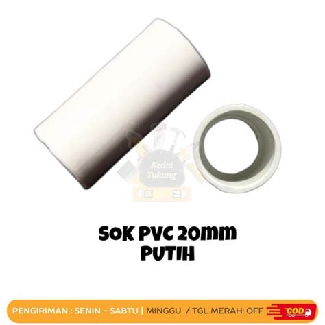 Jual Kedai Tukang Sock Putih 20mm Sok Conduit 20 Mm Sambungan Lurus