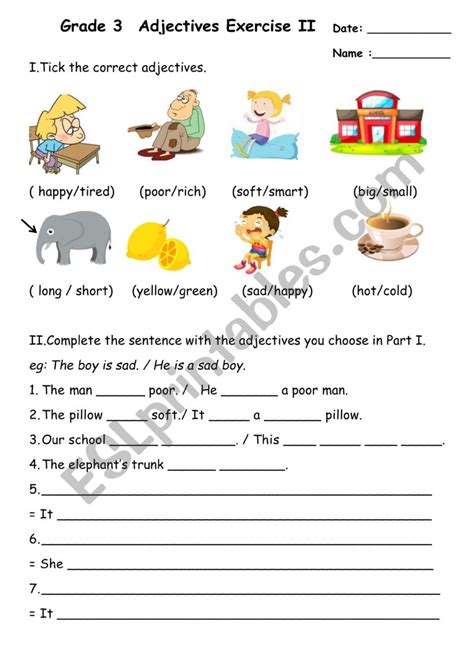 Adjective Esl Worksheet By Rittany