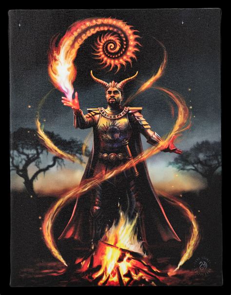Kleine Leinwand Teufel Feuer Magier