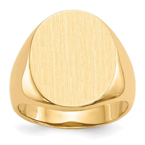 14k Yellow Gold 205x160mm Open Back Mens Signet Ring