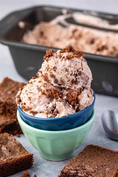 No Churn Brownie Ice Cream