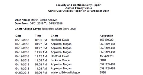 User Access Report