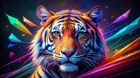 Intriguing Tiger Silhouette Abstract Art With Paper Plane Linework For A Captivating Wildlife