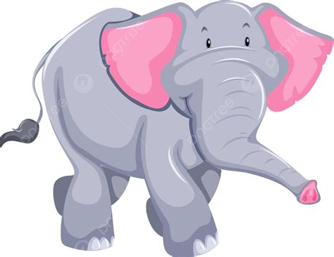Elephant Smiling Background Character Vector Smiling Background