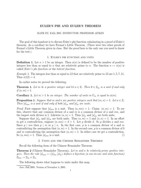 Euler Pdf Ring Theory Functions And Mappings