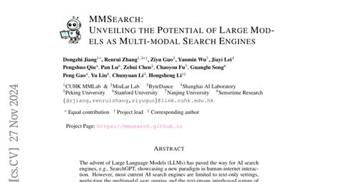 Mmsearch Benchmarking The Potential Of Large Models As Multi Modal Search Engines Ai For