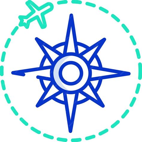 Premium Vector Compasssolid Outline Color Vector Illustration