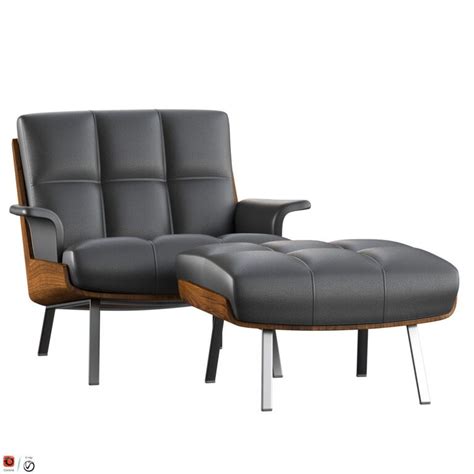 Minotti Daiki Armchair And Footrest 338425 3d Model Download 3d