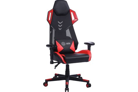Игровое кресло CACTUS CS-CHR-090BLR черный/красный, экокожа/сетка ...