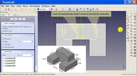 04a Freecad Part Design Workbench Tutorial With Audio Youtube