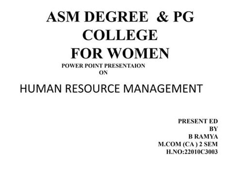 Human Resource Management Ppt Pptx