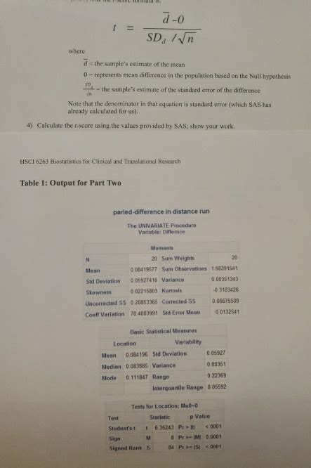 Solved Calculate The Score Using Values Provided By Sas