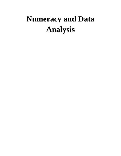 Numeracy And Data Analysis