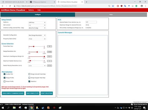 Iwr1443： Mmwave Demo Visualizer 200 Sensors Forum Sensors Ti