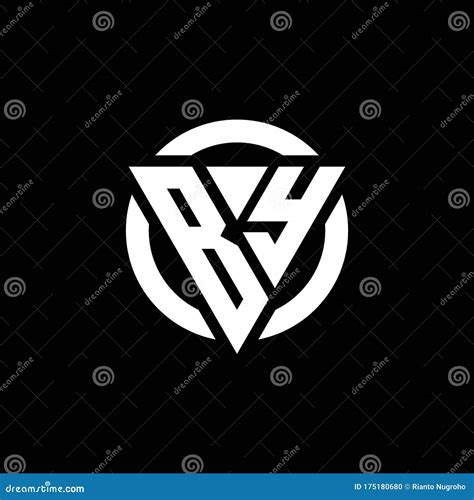 By Logo With Triangle Shape And Circle Rounded Design Template Stock
