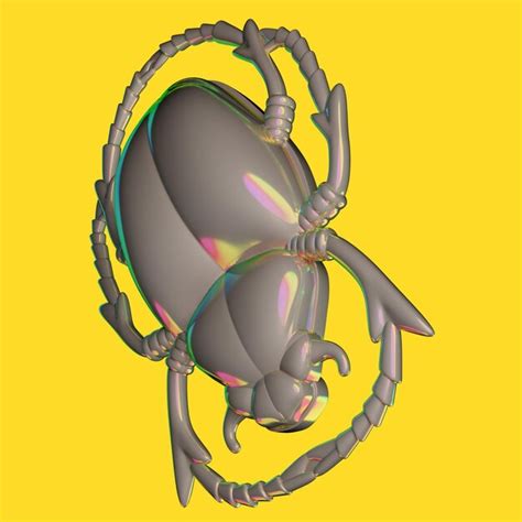 premium psd 3d rendering object shape insect