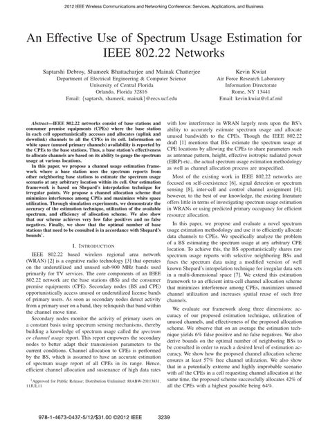 Pdf An Effective Use Of Spectrum Usage Estimation For Ieee 80222
