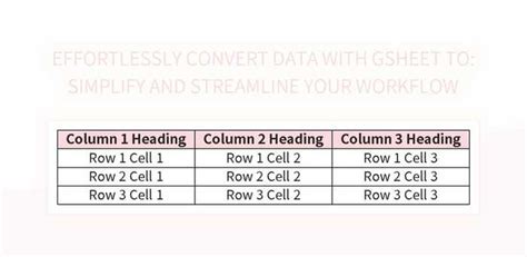 Transform Your Workflow With Gsheet Data Conversion For Seamless Efficiency Excel Template