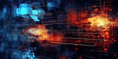 Futuristic Abstract Backdrop High Tech Elements Precision Patterns Vibrant Hues Luminescent