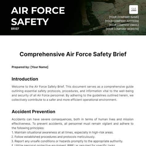 Free Air Force Safety Brief Template To Edit Online