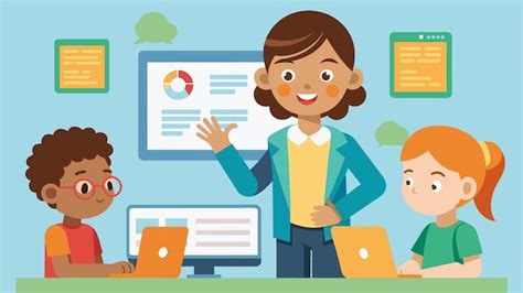 Teacher Using Computer Vectors And Illustrations For Free Download