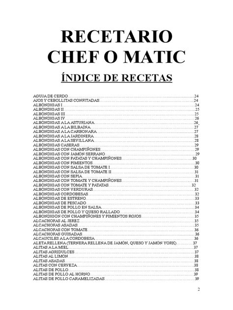 Recetario Para La Chef O Matic Pdf Platos Con Carne Cocina Mexicana
