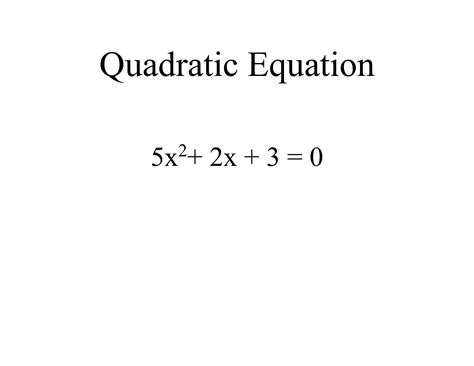 Quadratic Equationdocx Physics Science