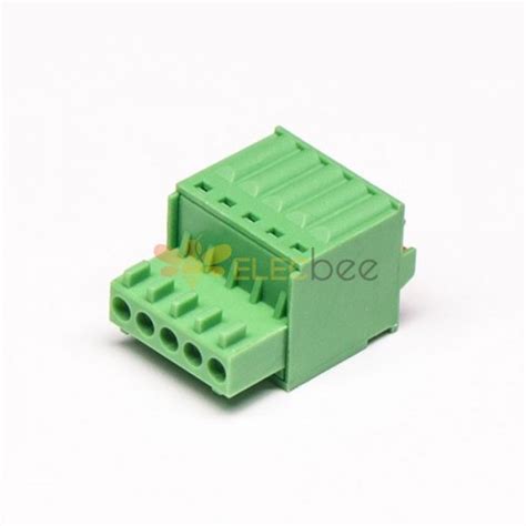 Elecbee Spring Cage Pluggable Terminal Block Straight Green Crimpcable