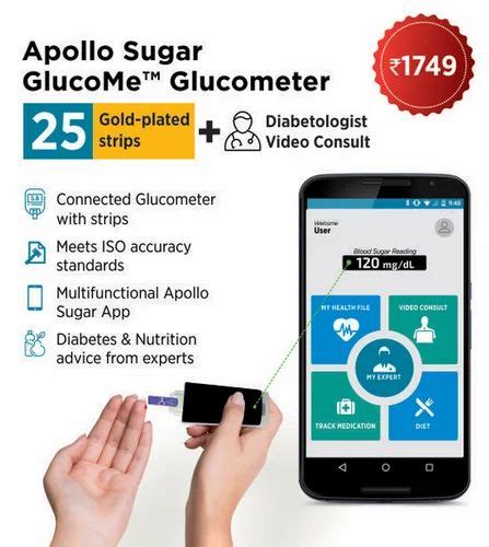 Apollo Sugar Glucometer Kit With 25 Strips And Video Consult At Rs 1749 Bio Rad Diagnostic