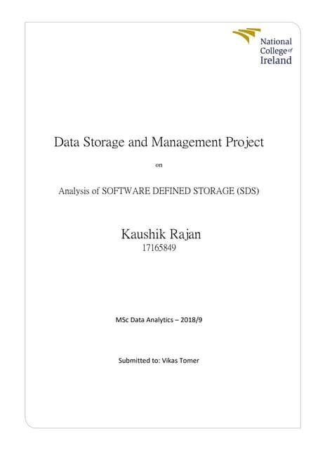 Analysis Of Software Defined Storage Sds Pdf Operating Systems Computer Software And