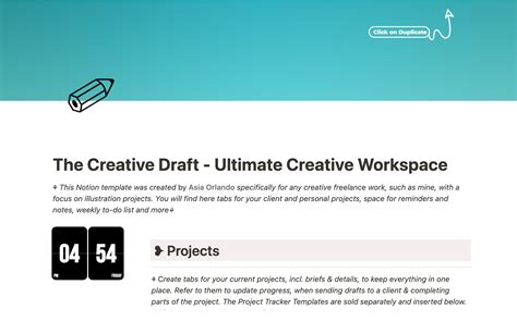 The Creative Draft Ultimate Creative Workspace Notion Template