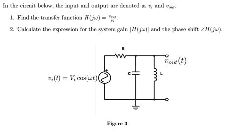 solved in the circuit below the input and output are denoted as vin