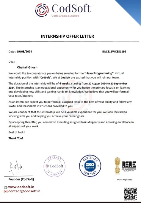 Chaitali Ghosh On Linkedin Codsoft Internship Javaprogramming Javaprogramminginternship