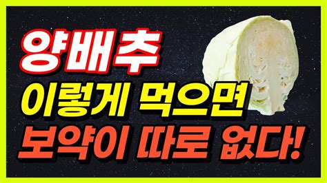 양배추를 매일 먹으면 일어나는 일 양배추 효능 이렇게 드세요 Youtube