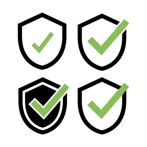 Check Mark Shields Define Vários Estilos Vetor Premium