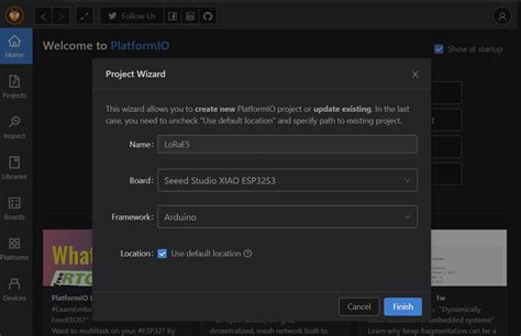 LoRaWAN Using Wio E On PlatformIO Seeed Studio Wiki