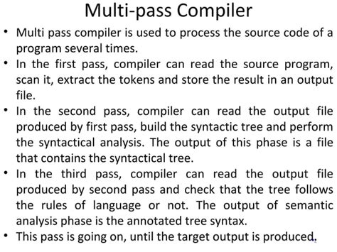 passes of compilers ppt programming languages computing