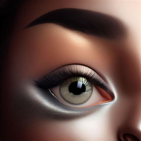 Premium Ai Image Single Eye With Shimmering Silver Eyeshadow