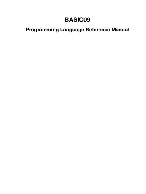 Fillable Online Basic09 Programming Language Reference Manual Fax Email Print Pdffiller