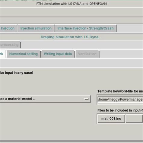 Interface For Process Setting From The Gui Module Draping Simulation